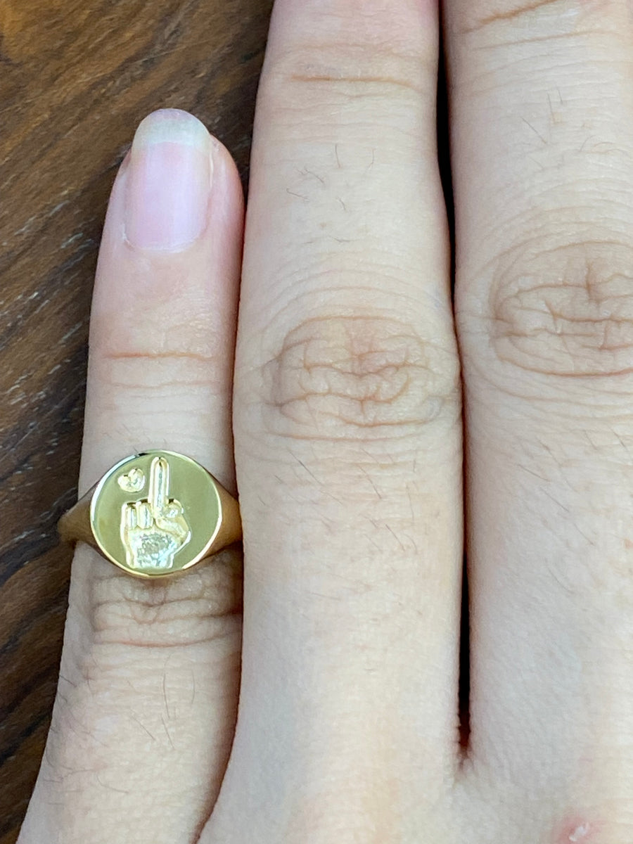 FU ️U Middle Finger Ring 18k – AlexParkJewelry
